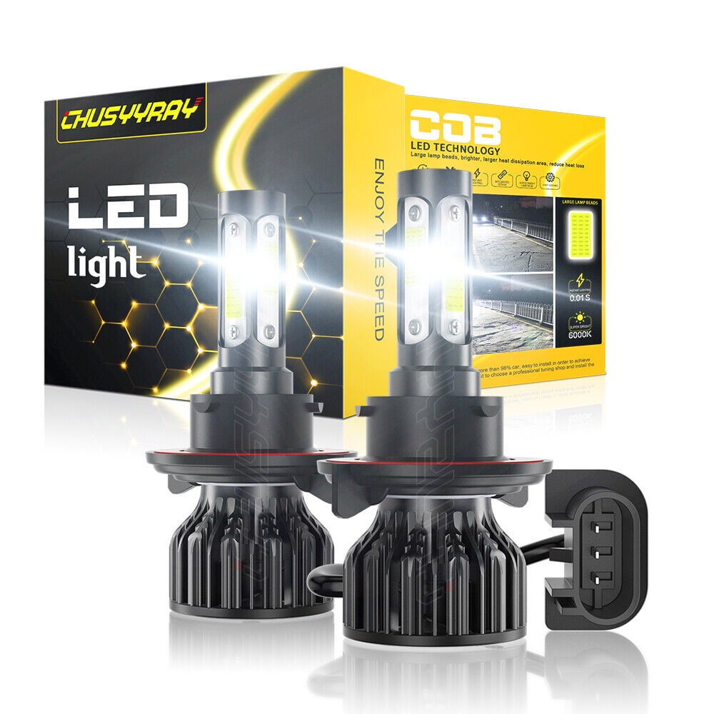 2X H13 9008 LED Headlight Super Bright Bulbs Kit 8000LM White Hi-Lo ...
