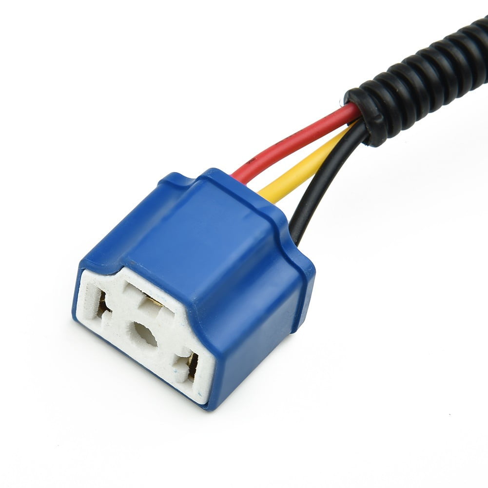2X H4 9003 Ceramic Headlight Bulb Socket Plug Adapter Connector Wiring ...