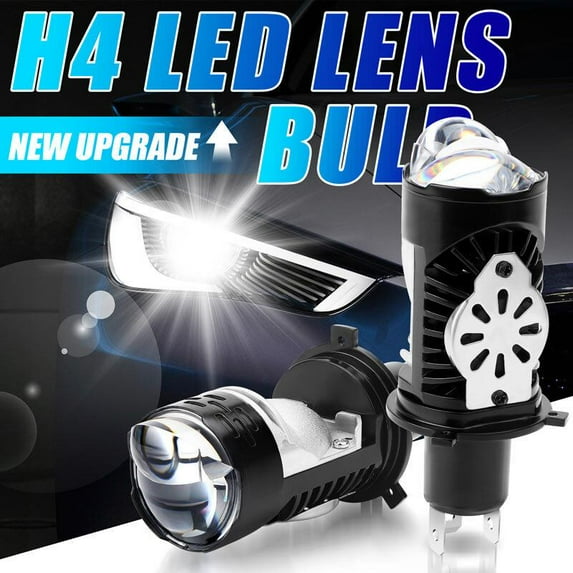 2X H4 Mini Bi-LED Projector Lens LHD LED Headlight Bulbs Hi-Low ...