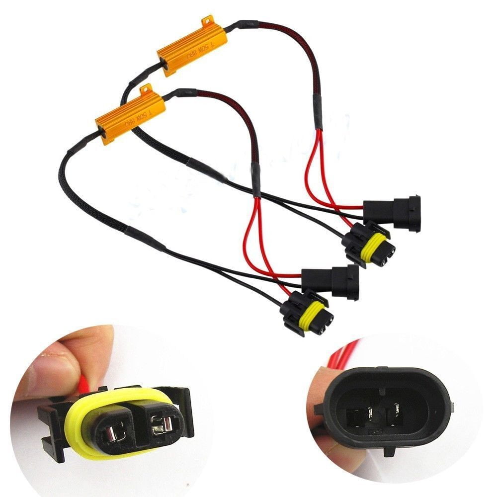 2X H8 H11 LED HID Headlight DRL Fog Light Load Resistors Wiring Harness ...