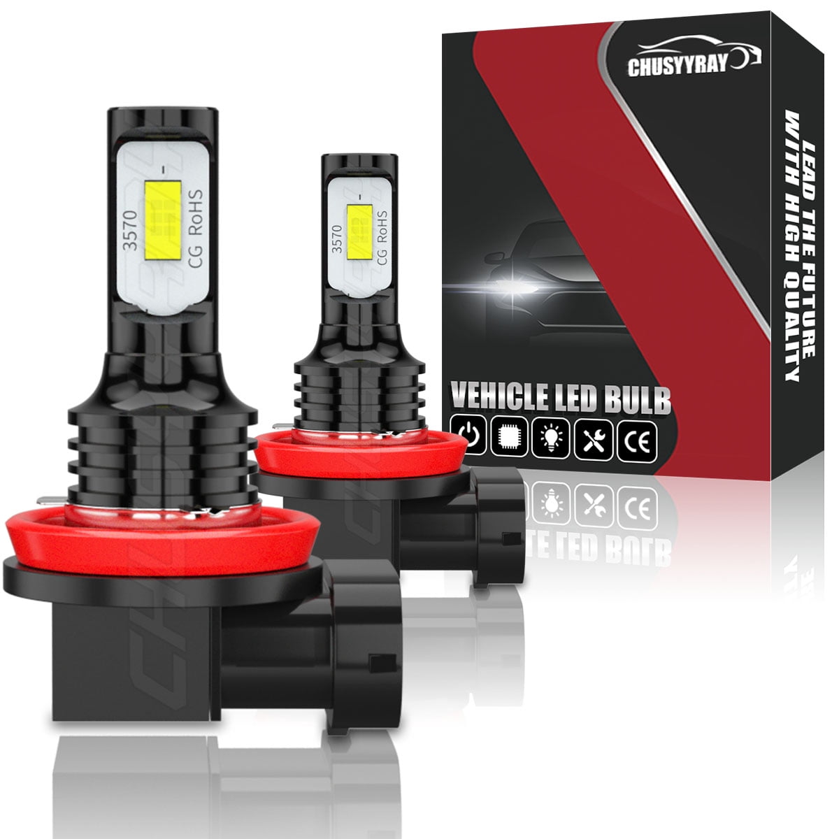 2X H8/H9/H11 70W 8000Lm Car Suv LED Headlight Kit Bulb 6000K High/Low ...