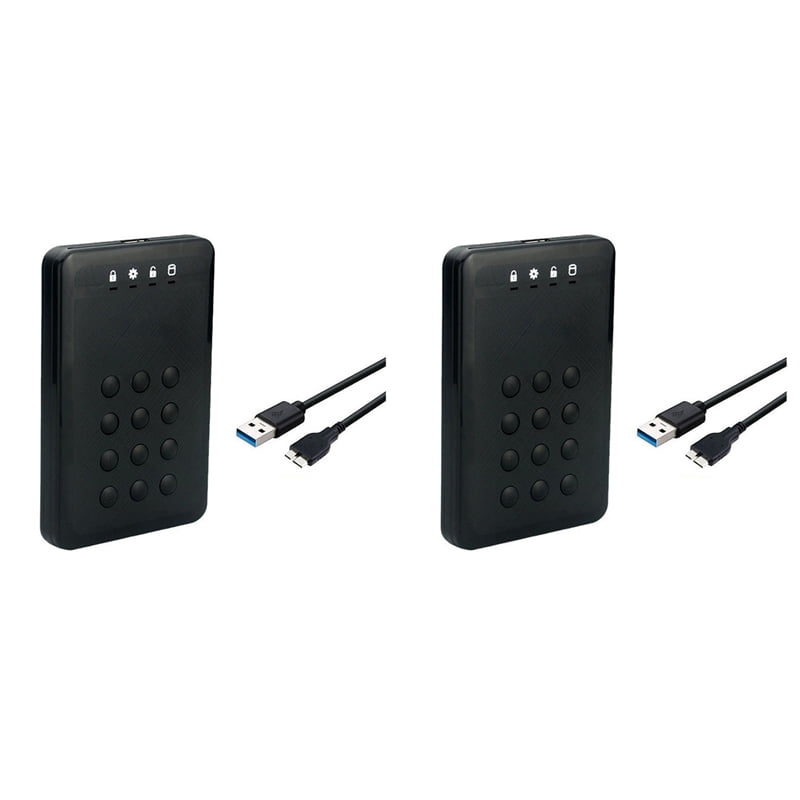 2X HDD Enclosure SSD Case Encrypted Hard Drive Enclosure 5Gbps USB3.0 ...