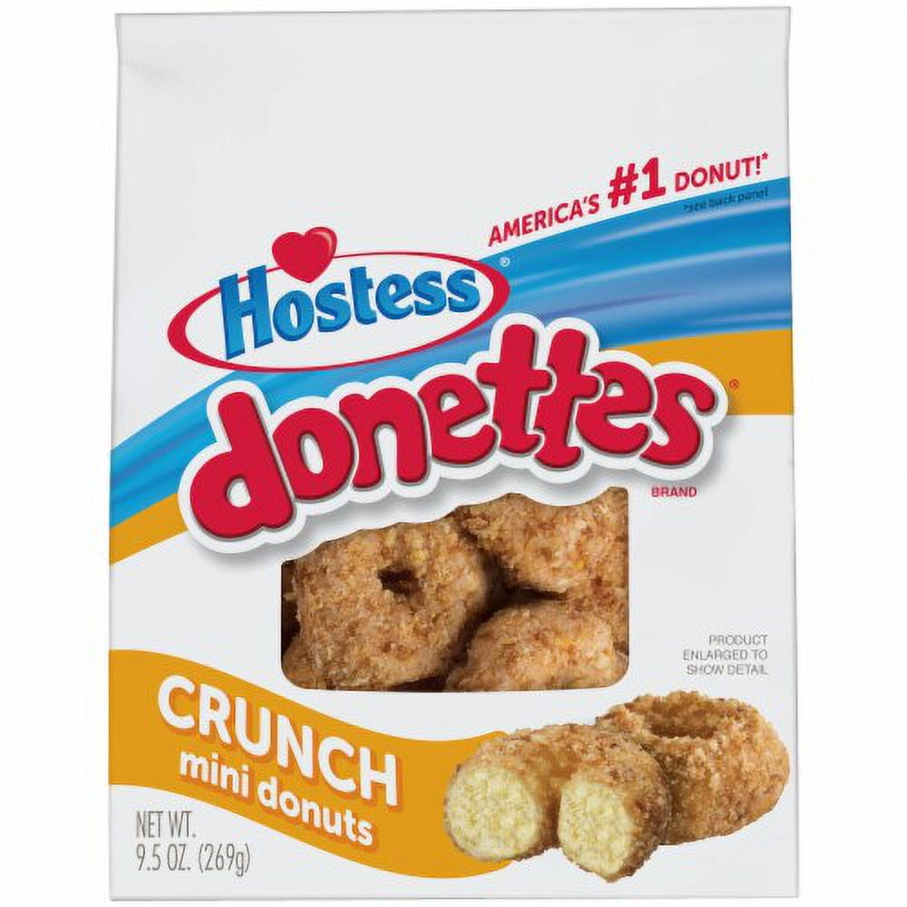 Hostess Crunch Donettes, Sweet Coconut Crunch Donuts, 9.5 oz Bag, Pack ...