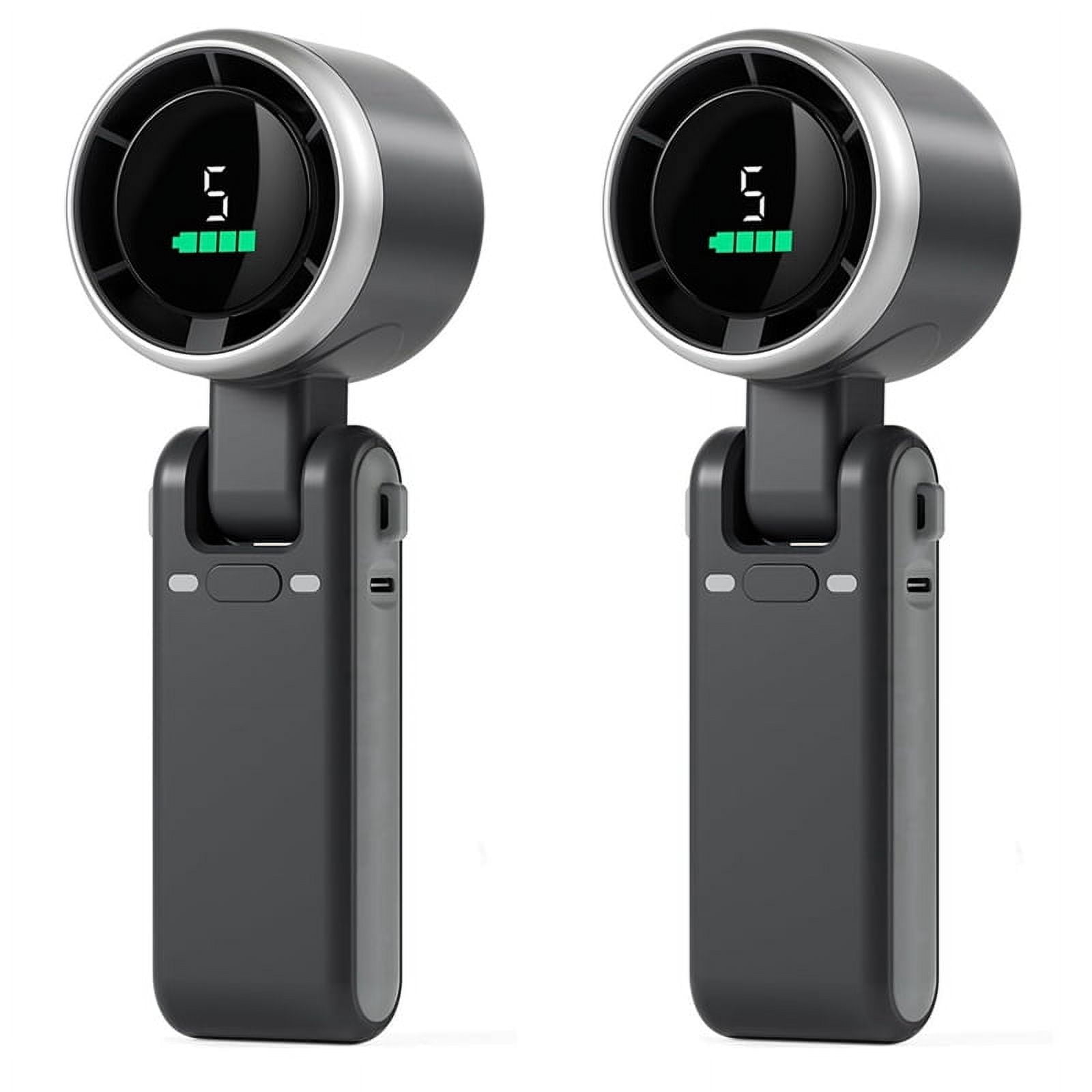 2X Handheld Turbo Fan, 5 Gear Wind, Battery Operated, Up to 12 Working ...