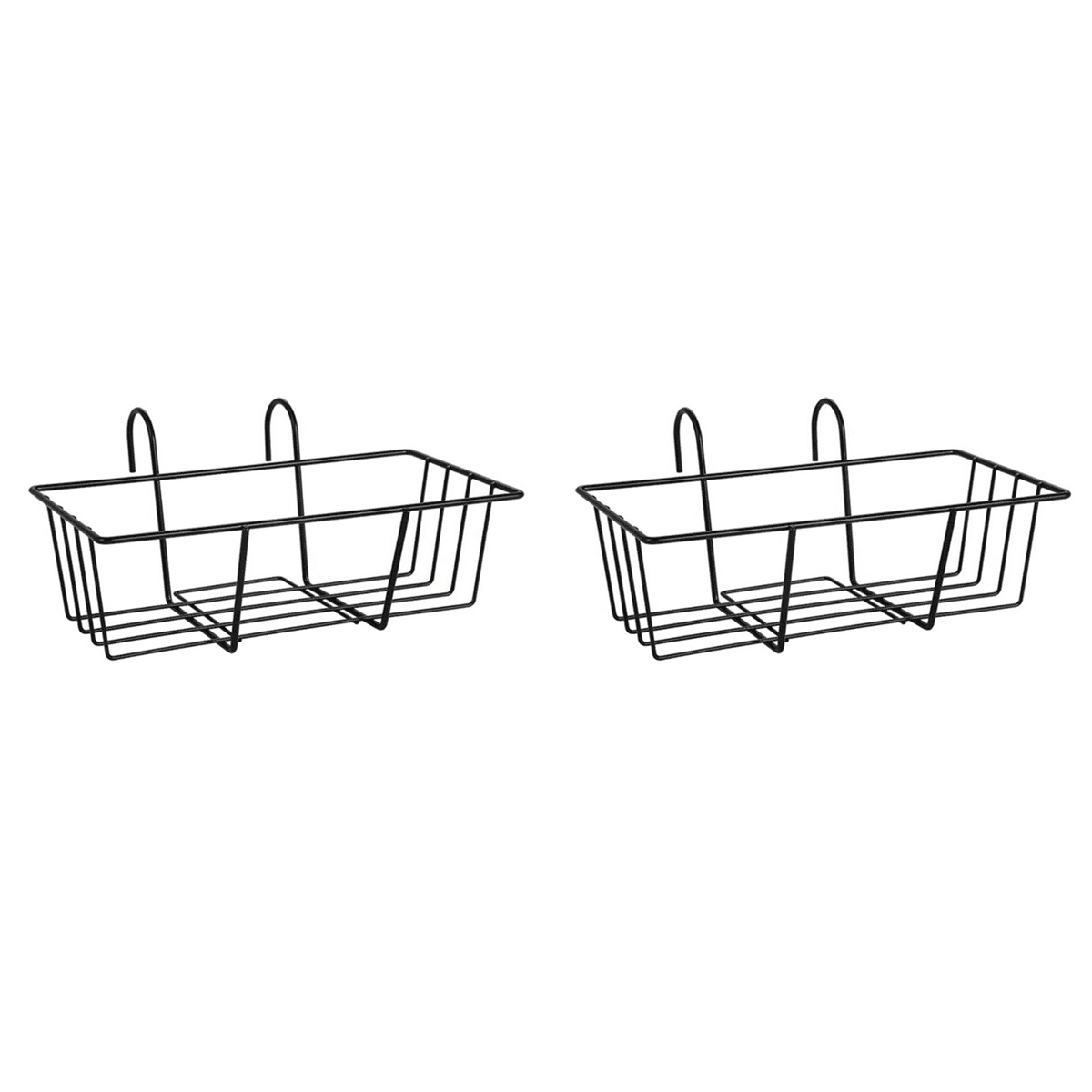 2X Hanging Baskets Shelf Railing Planter the Rail Fence Pots Stand ...