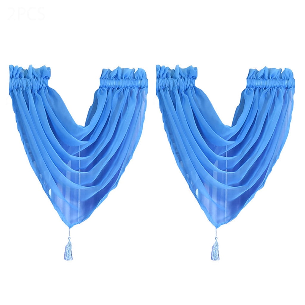 2X Hanging Window Curtains Voile Curtain Swags All Colours Pelmet ...