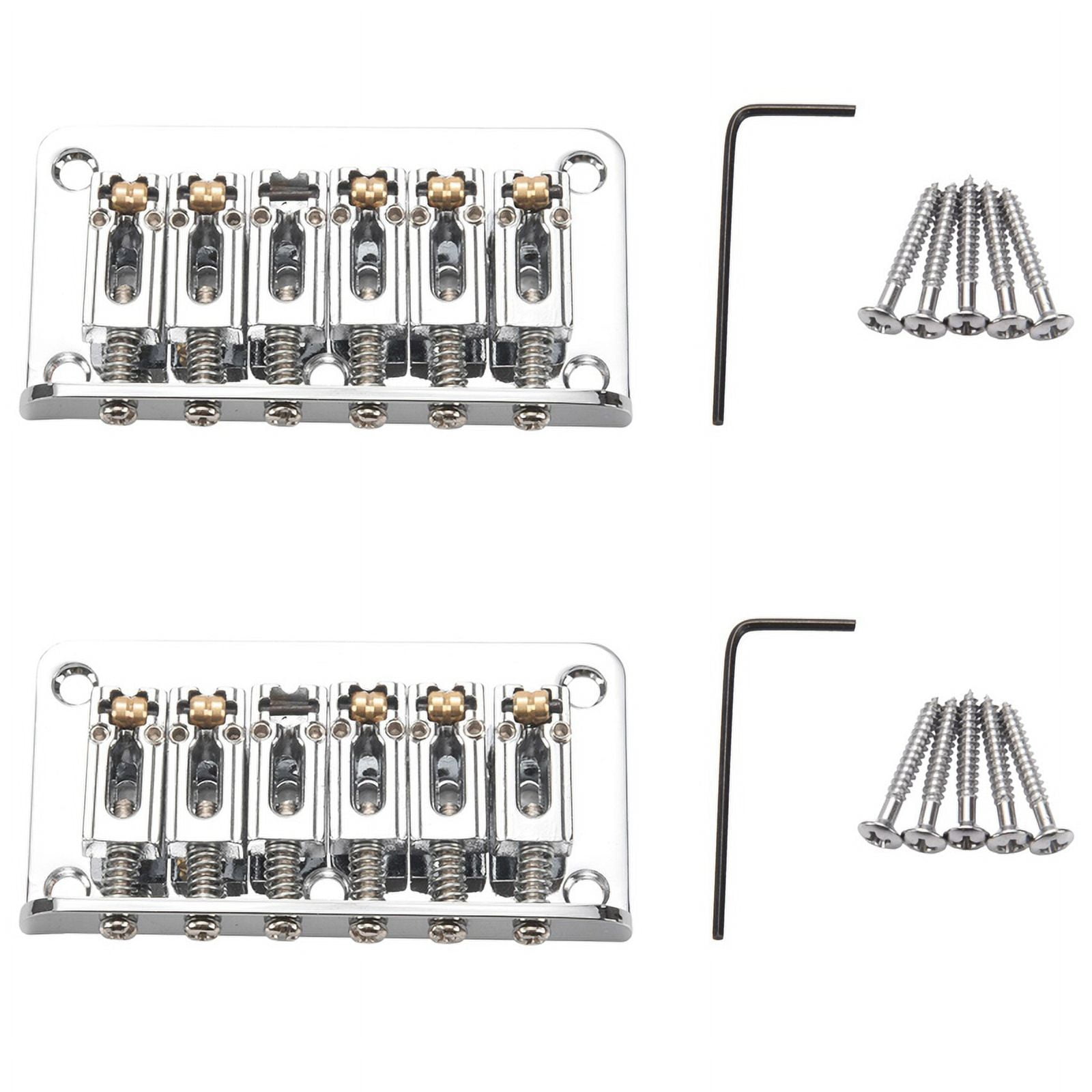2X Hardtail Guitar Bridge Body Through for 6 String Electric Parts ...