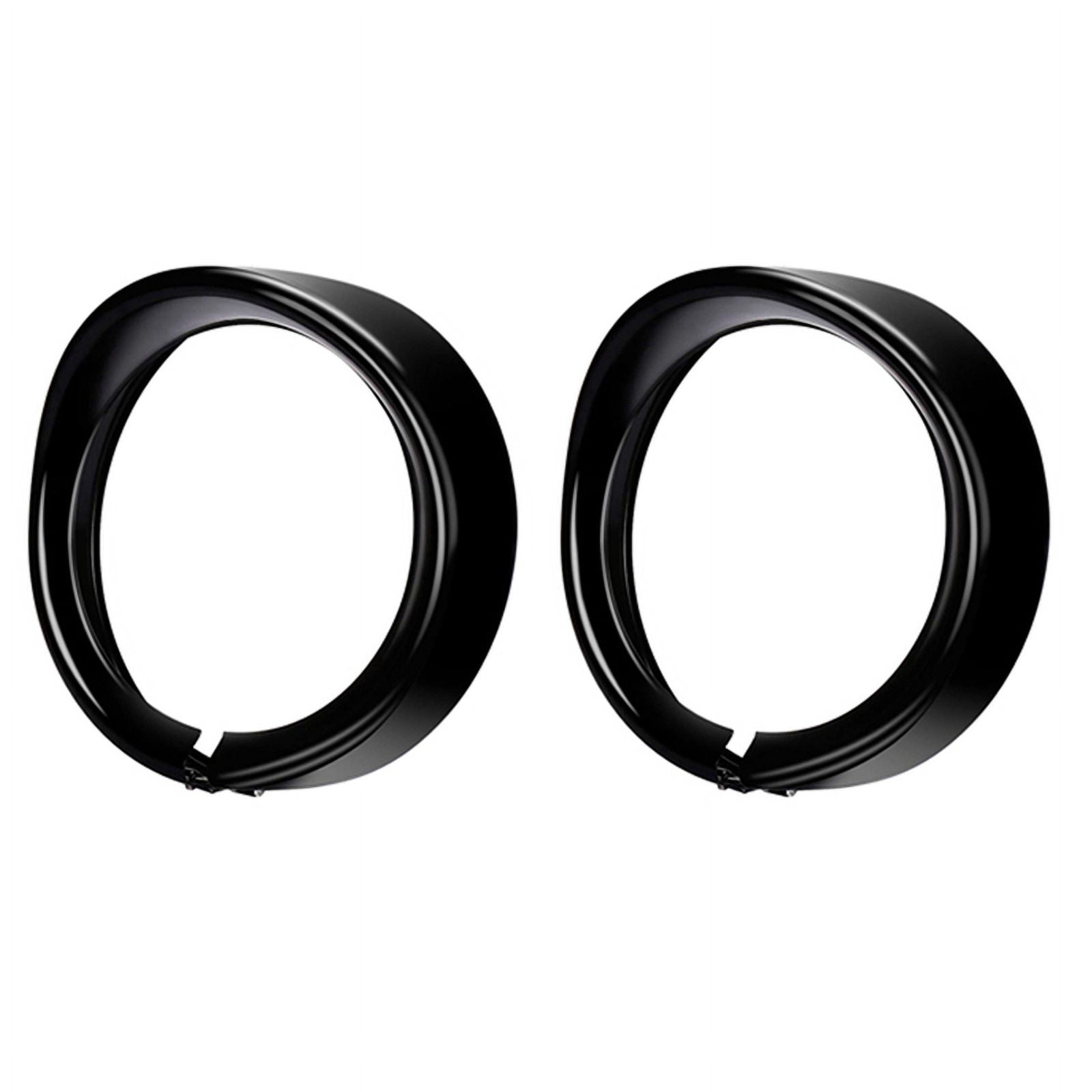 2X Headlight Trim Ring 7Inch Black Visor Type Motorcycle Trim Ring for ...