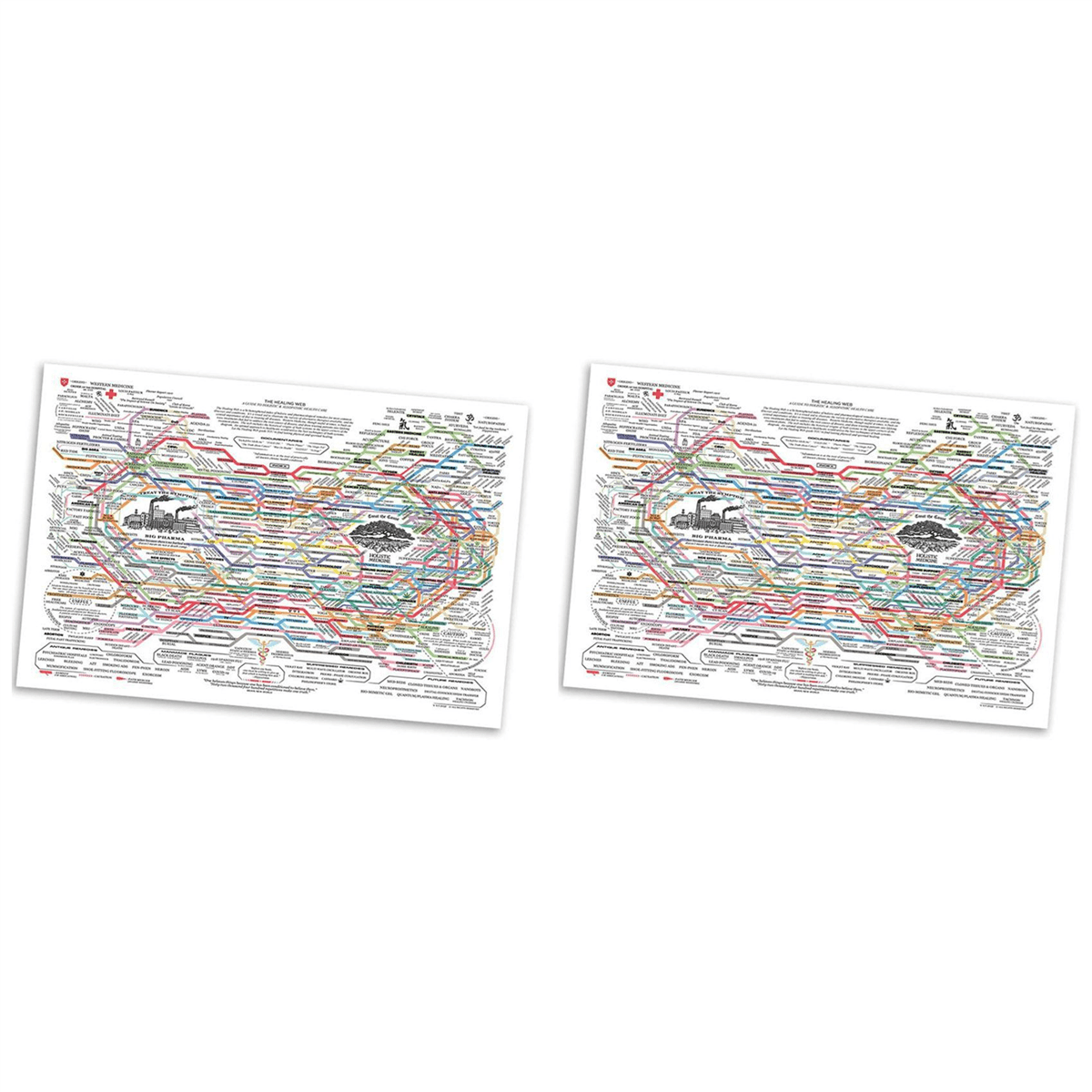 2X Healing Web Poster NaturalRemedies Chart Canvas Print Wall Art ...