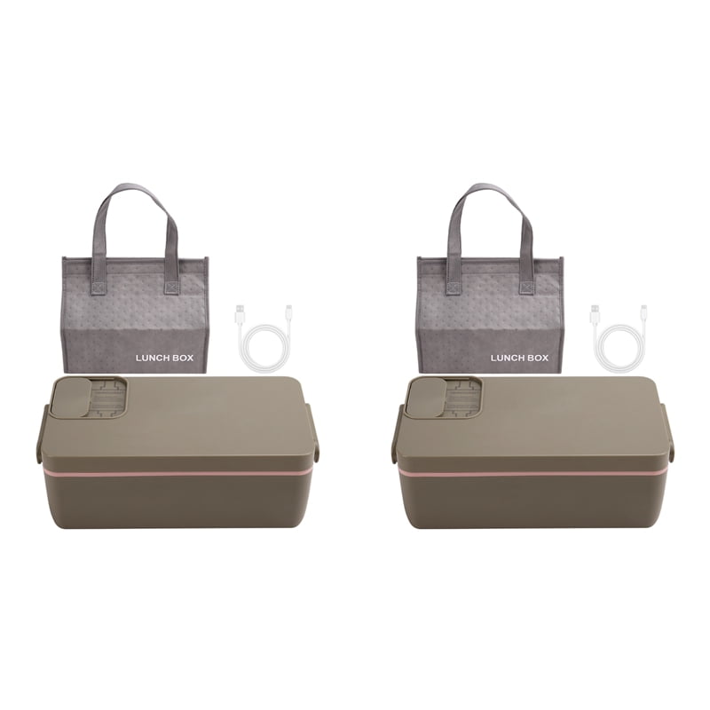 2X Heated Lunch Box Electric Lunch Box Self Heating Lunch Box Cordless ...