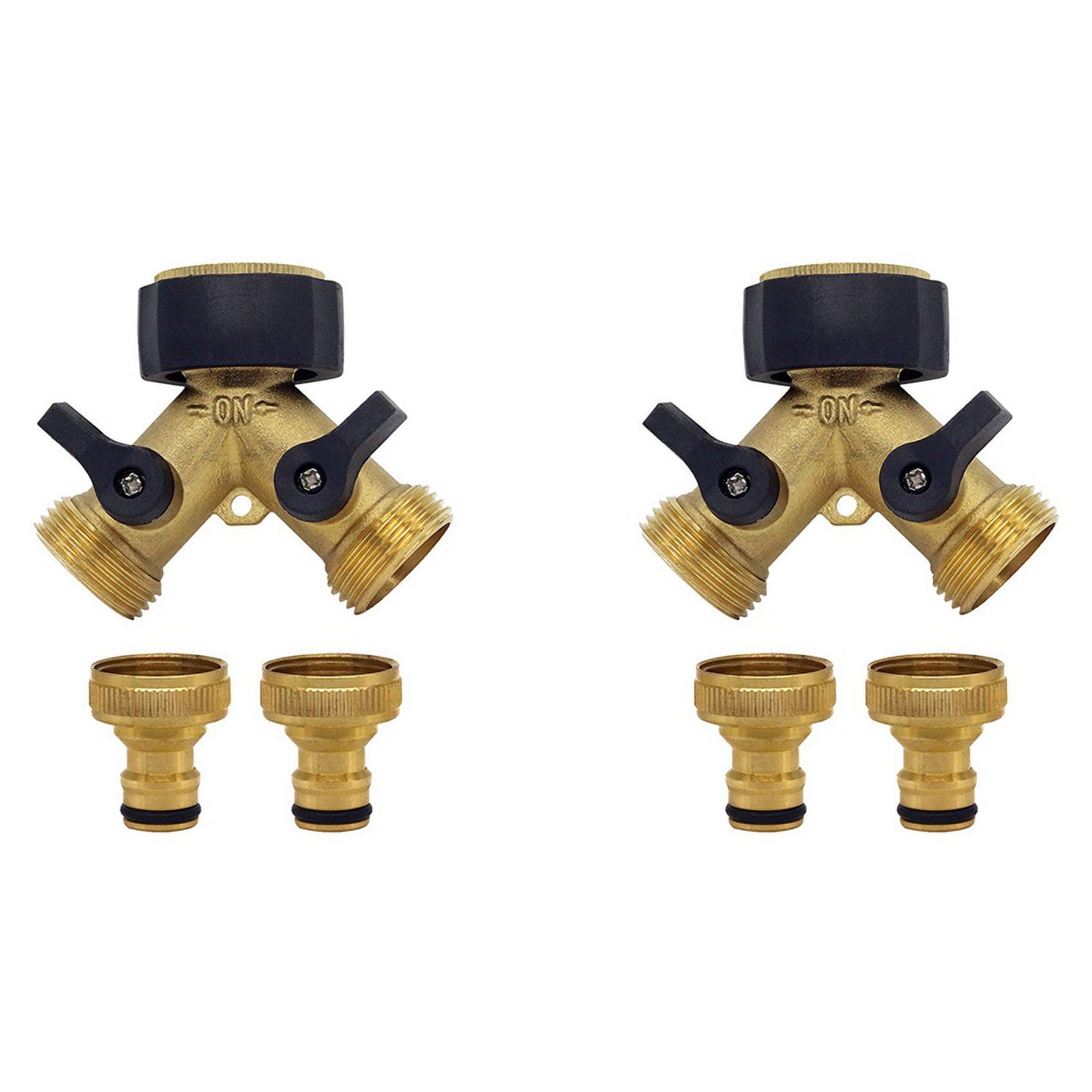 2X Heavy Duty Brass Connector,Two Way Brass Tap Manifold Brass Garden ...