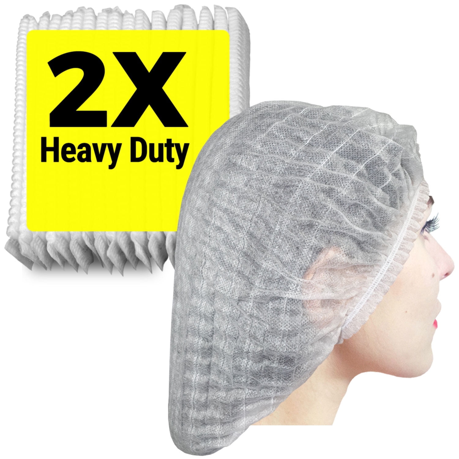 2X Heavy Duty Hair Nets Food Service, 100 Pack, 21