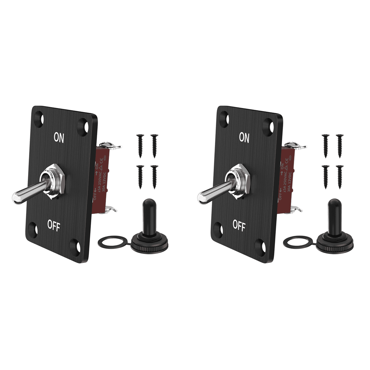 2X Heavy Duty Toggle Switch 12V DC30A Waterproof Toggle Switch 2 Pin ON ...