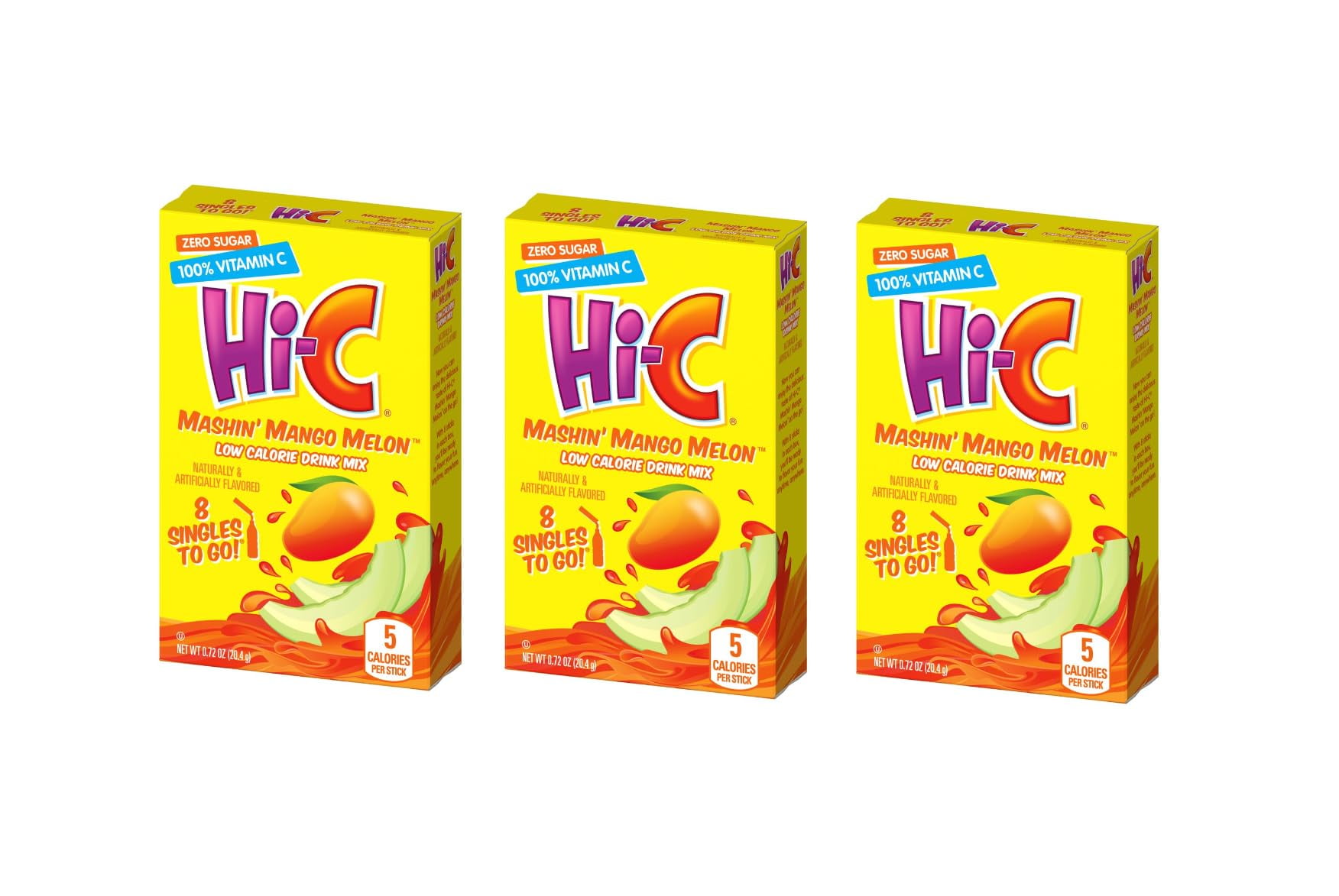 2X - Hi-C Singles To Go Drink Mix Mashin Mango Melon Pack Of 3, 24 ...
