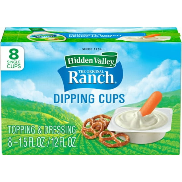 2X - Hidden Valley Original Ranch Salad Dressing To Go Dipping Cups 12 ...