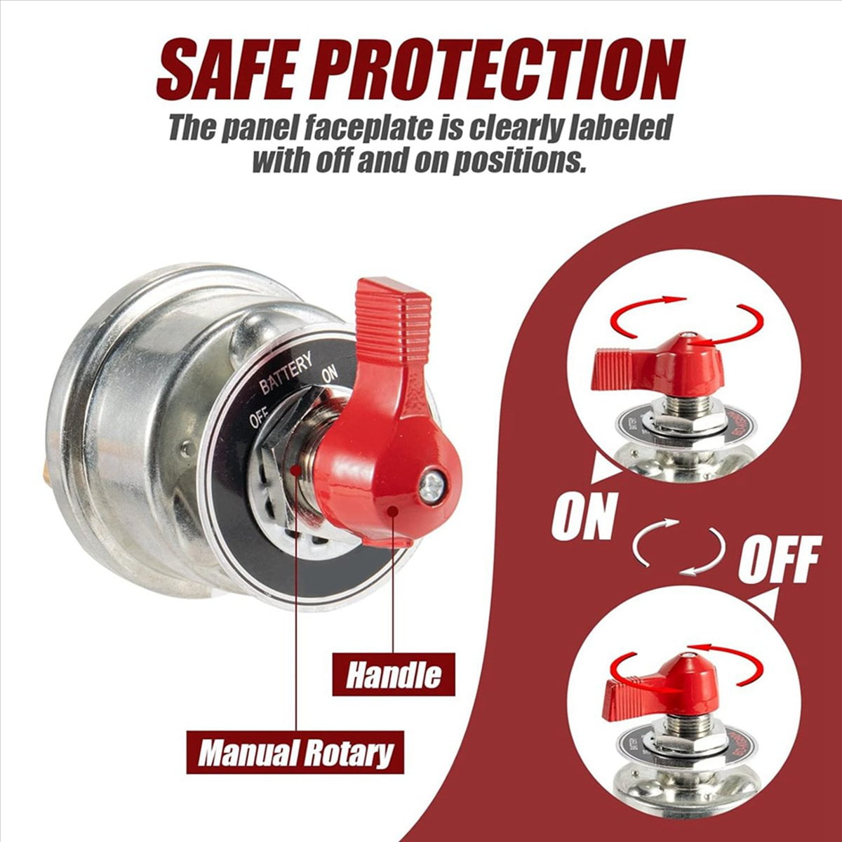 2X High Current Battery Disconnect Switch 300A,12 24V Master Battery ...