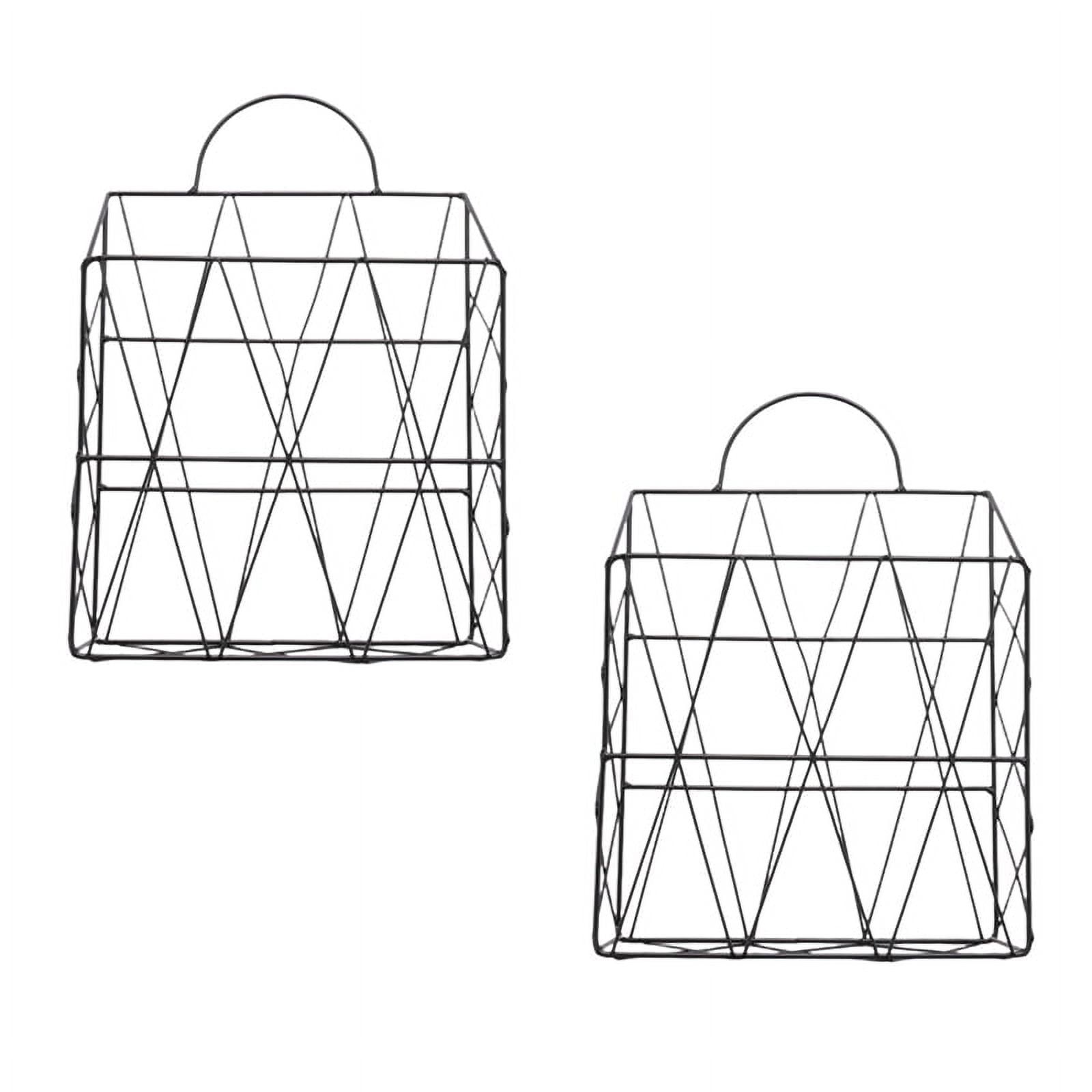 2X Magazine Holder Hanging Wall Mounted Periodical Book Document File ...