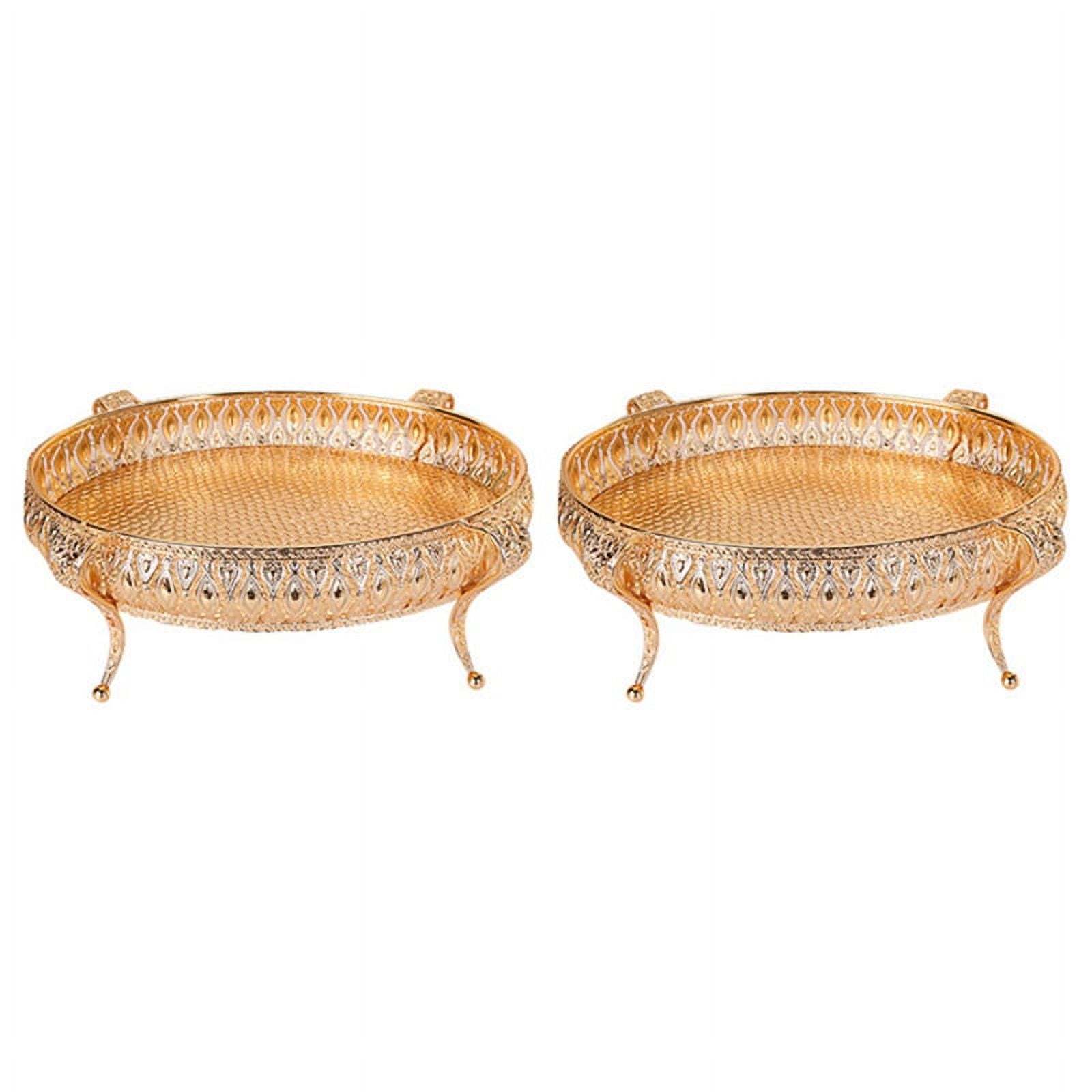 2X Home Food Tray Vintage Fruit Plate Table Snack Iron Storage Box Oval ...