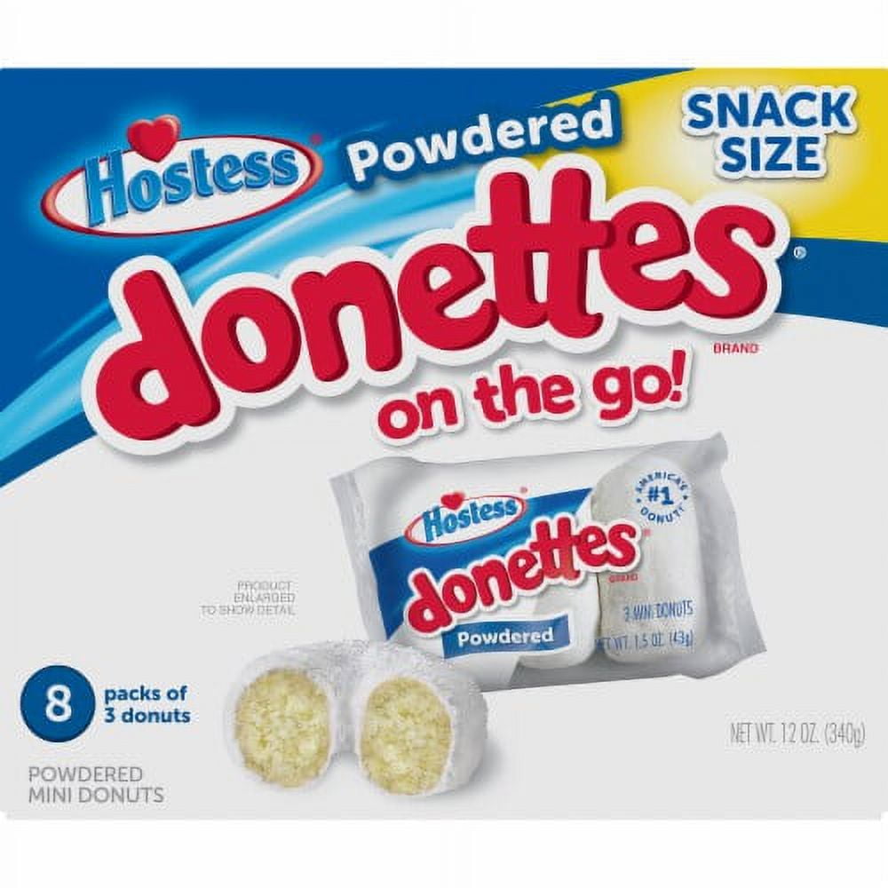 HOSTESS Powdered DONETTES Donuts Snack Pack, 8 count, 12.0 oz and ...