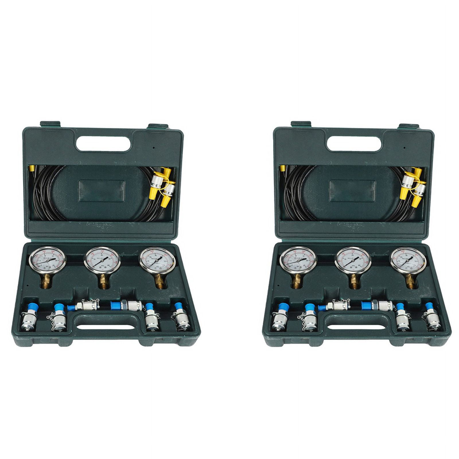 2X Hydraulic Pressure Guage Excavator Hydraulic Pressure Test Kit with ...