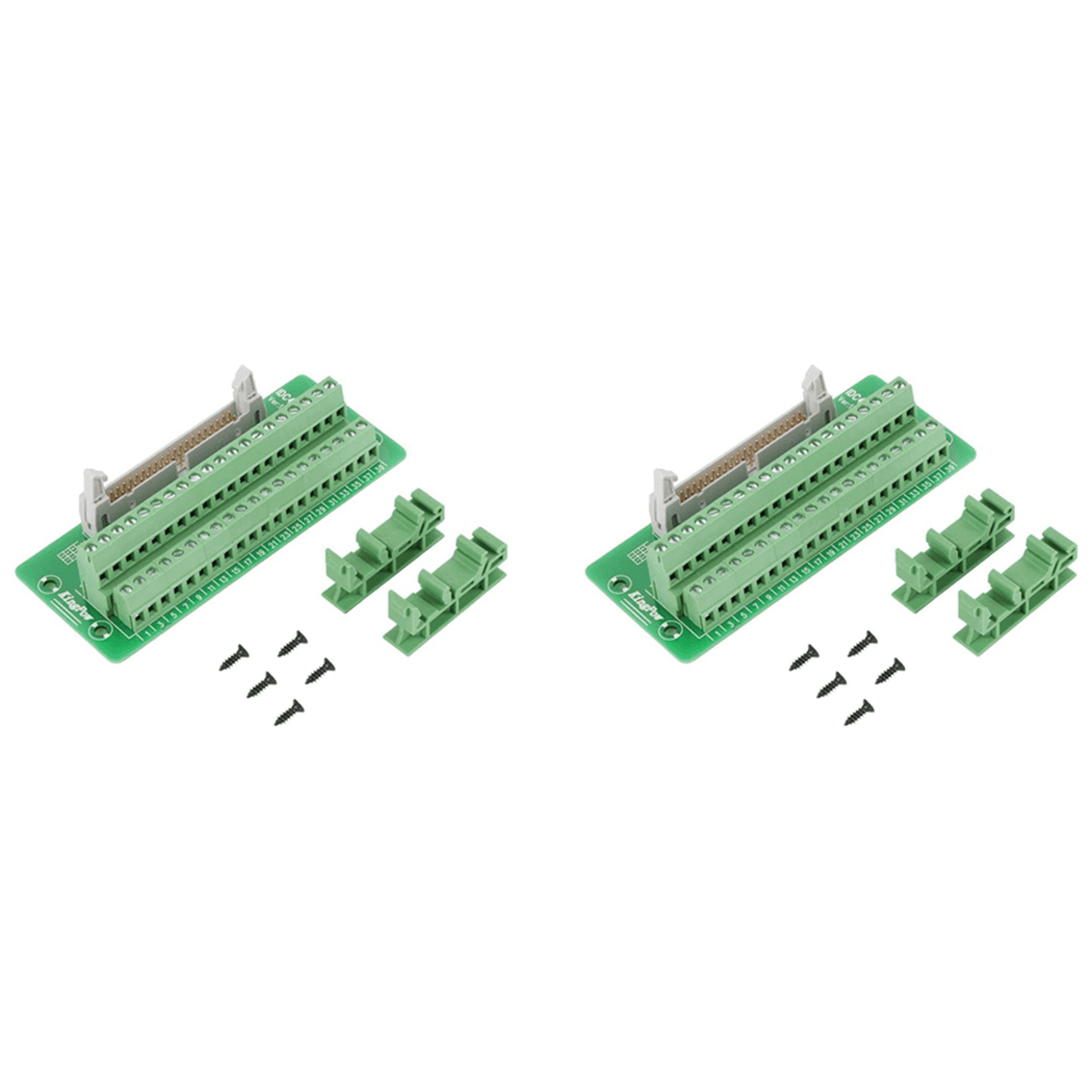 2X IDC40P 40Pin Connector Strip Breakout Board Terminal Block Plug PLC ...