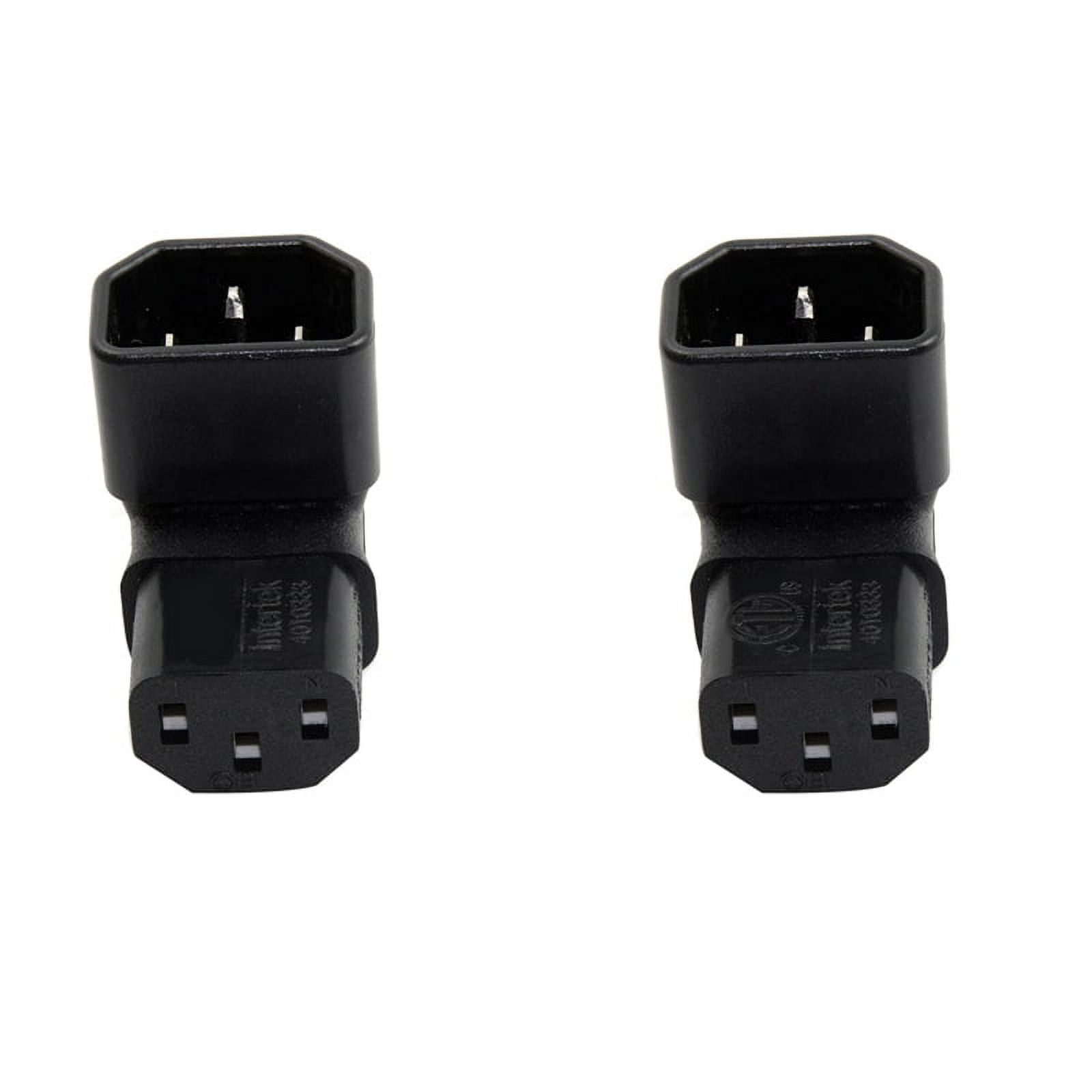 2X IEC Male C14 to Up Right Angled 90 Degree IEC Female C13 Power ...