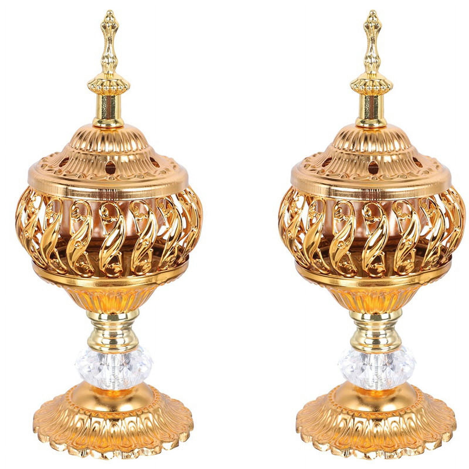 2X Incense Burner Bakhoor Charcoal Metal Arab Censer Desktop Decor for ...