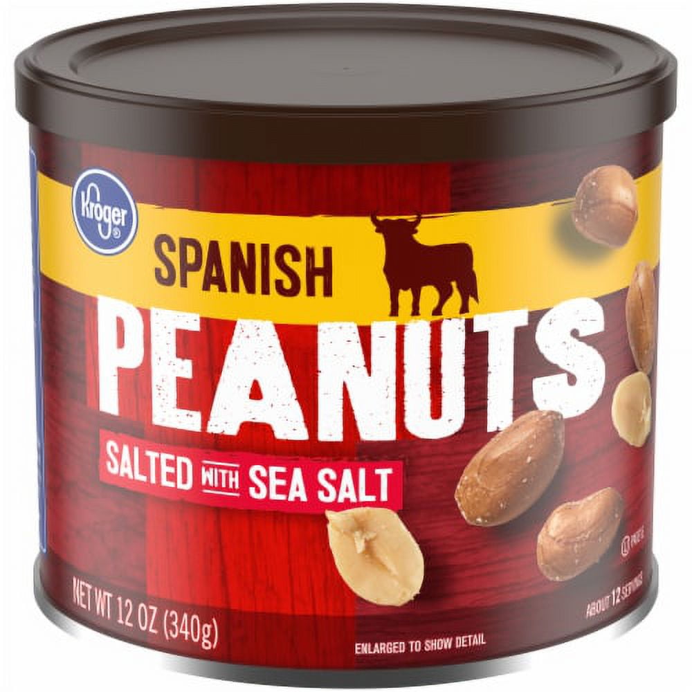 2X-KR Spanish Salted with Sea Salt Peanuts - 12 oz - Walmart.com