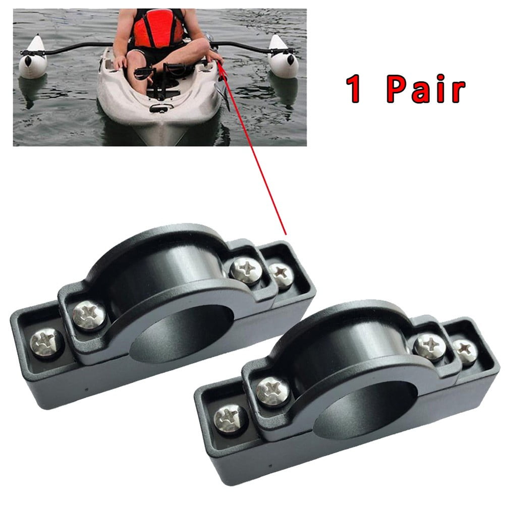 2X Kayak Canoe Outrigger Stabilizer Mount Holder Black Nylon Pole Clip ...