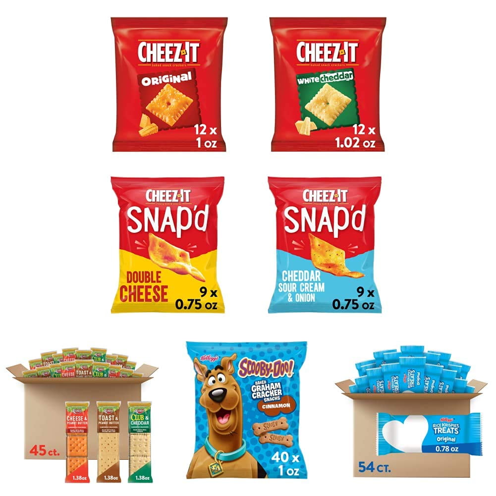 2X - Kelloggs Bulk Snack Box, Cheez-It Crackers Variety Pack (42 Bags ...