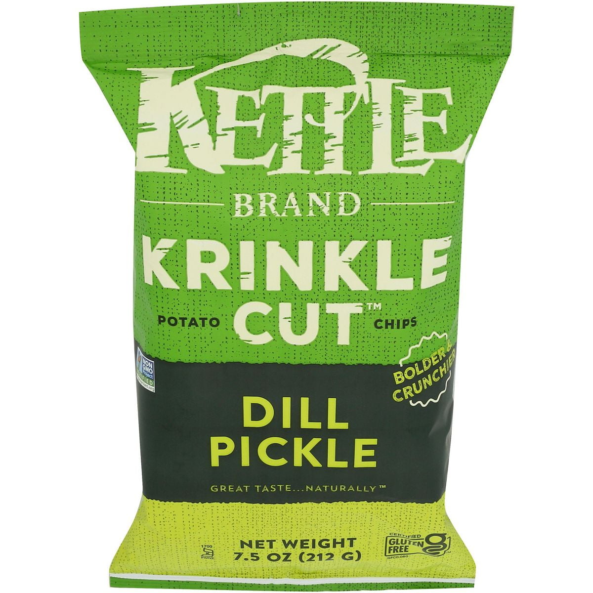2X - Kettle Brand Krinkle Cut Dill Pickle Potato Chips - Case of 12 - 7 ...