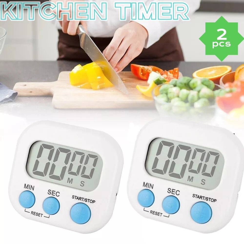 2X Kitchen Timer Magnetic Digital Alarm Clock Loud Count Down Large Lcd ...