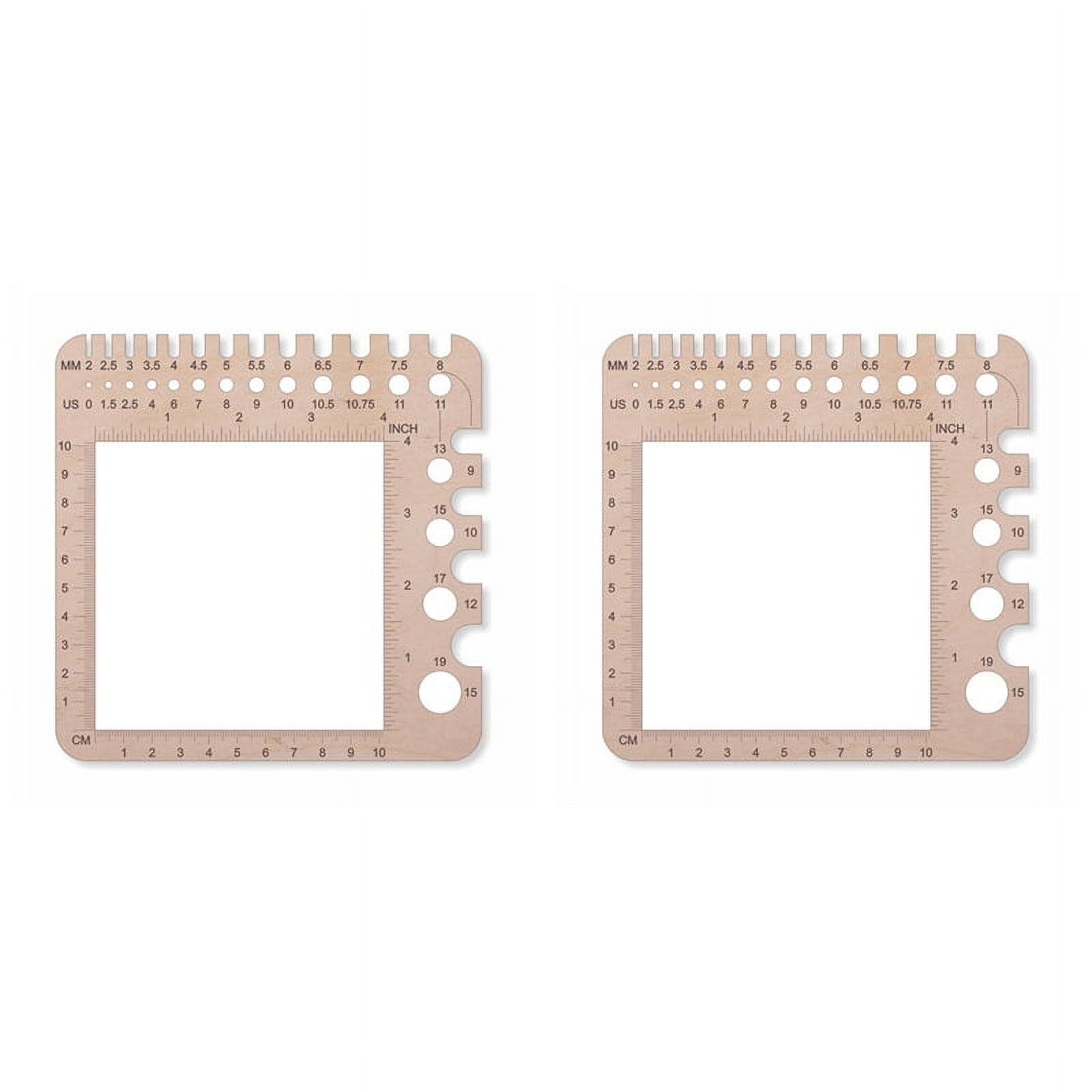 2X Knitting Needle Gauge Ruler Crochet Hooks Ruler Yarn & Ruler ...