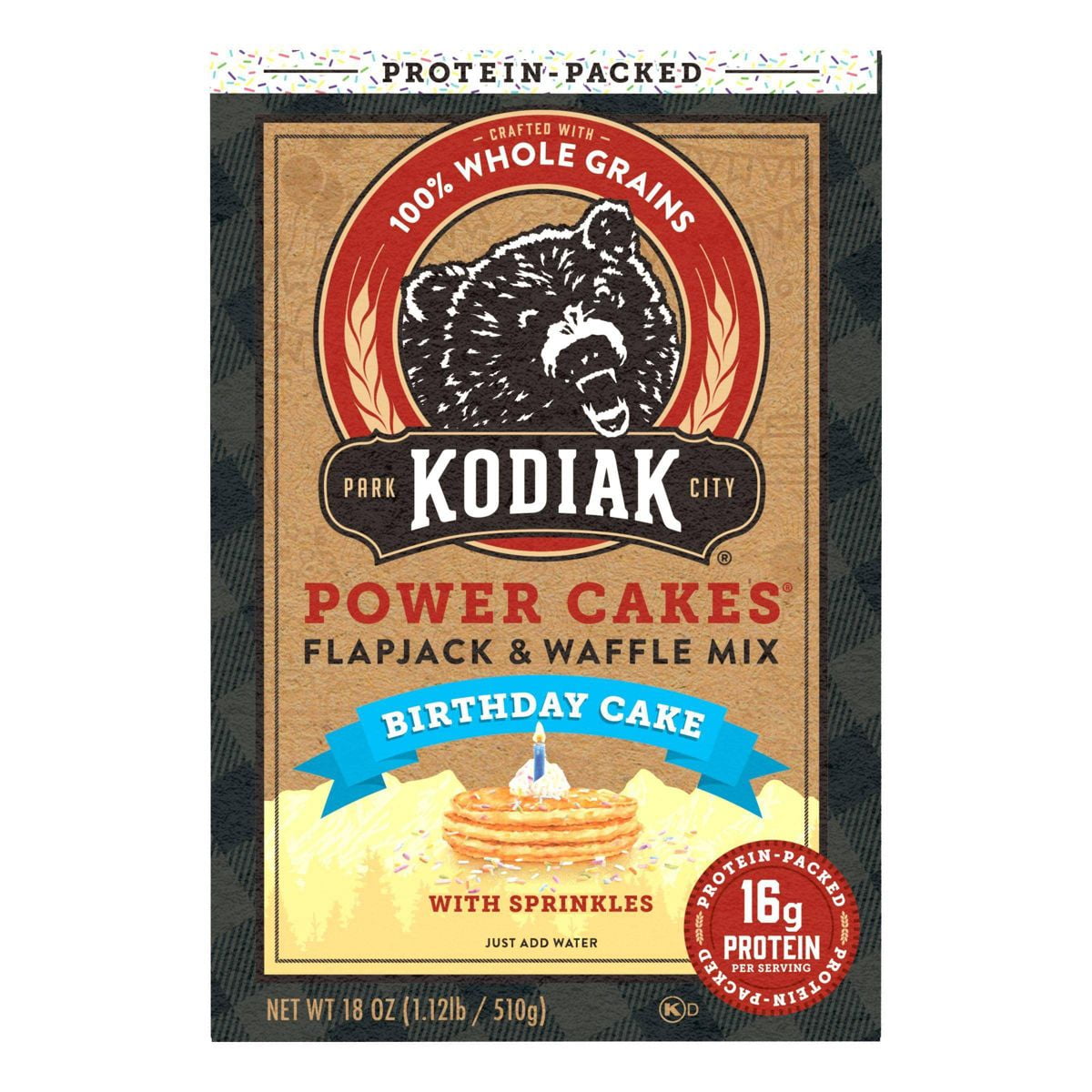 2X - Kodiak Protein-Packed Flapjack Waffle Mix Birthday Cake - 18oz ...