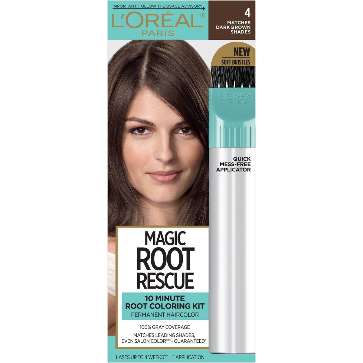 2X - L'Oreal Paris Root Rescue Permanent Hair Color - Dark Brown 4 ...