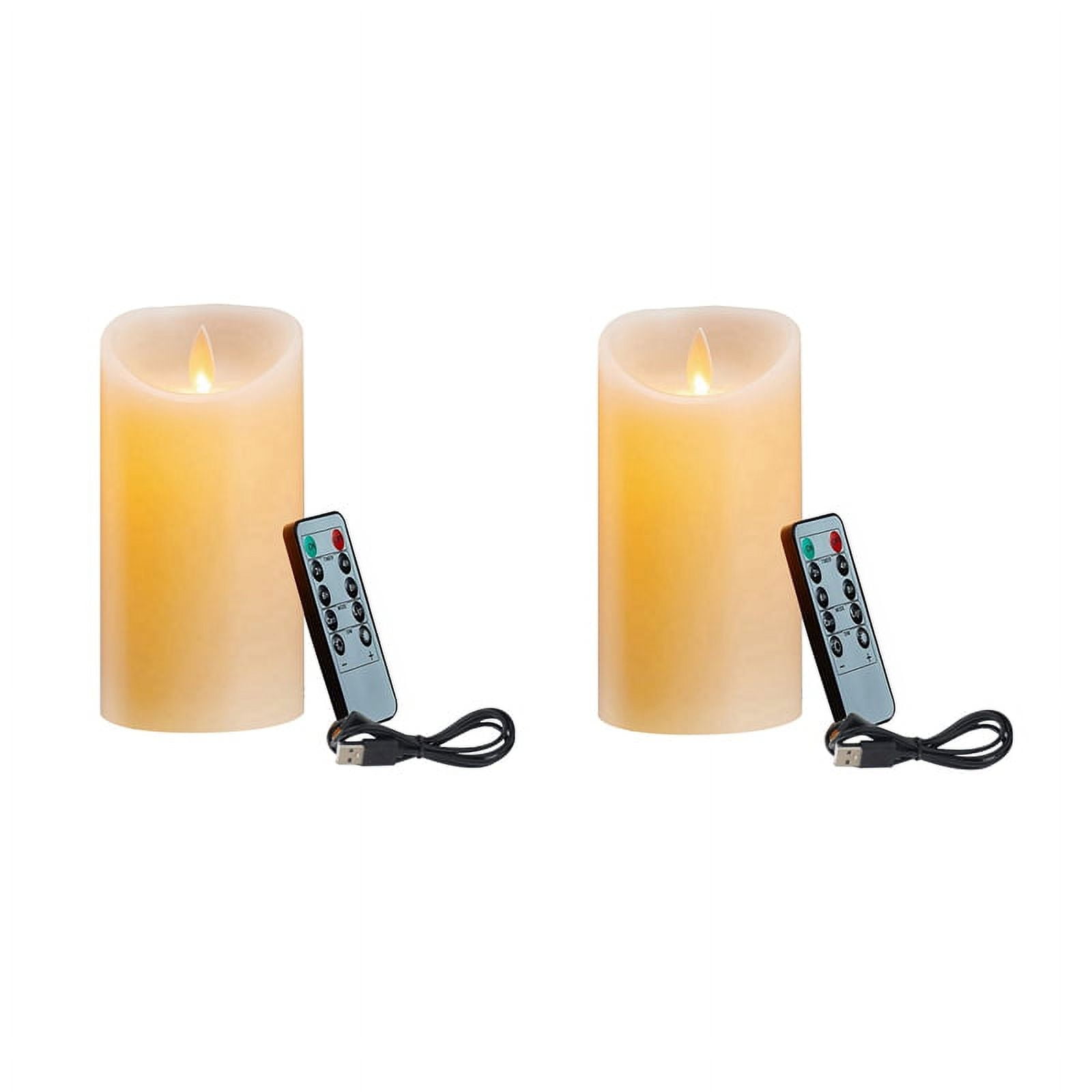 2X LED Candles, Flickering Flameless Candles, Rechargeable Candle, Real ...