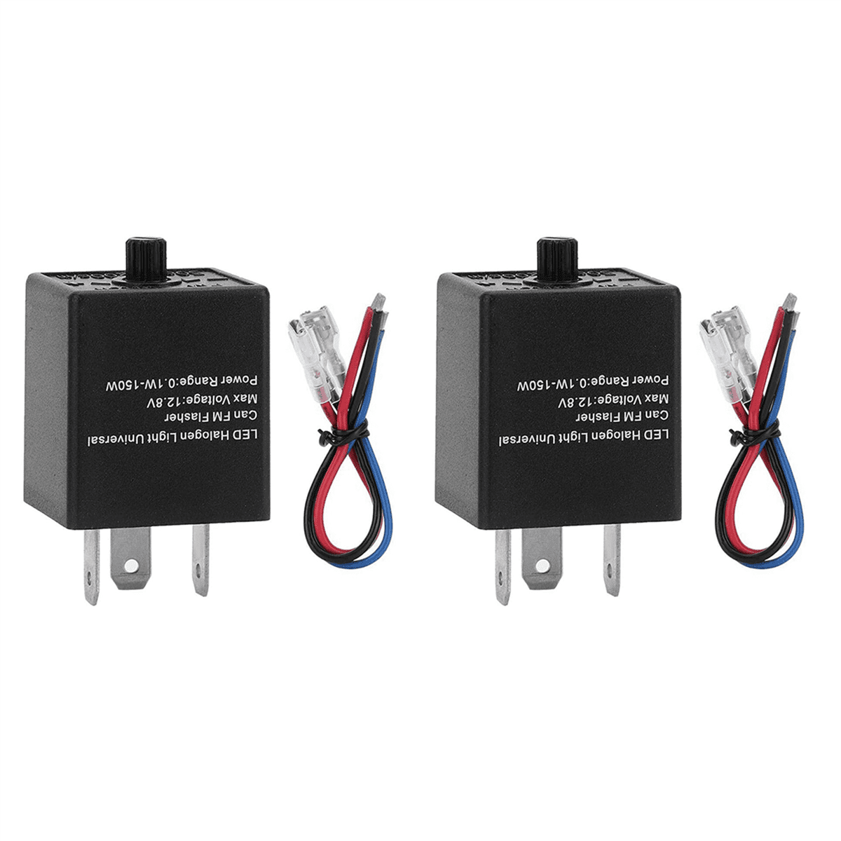 2X LED Flasher Relay, 12V 3-PIN Adjustable LED Flasher Relay Turn ...
