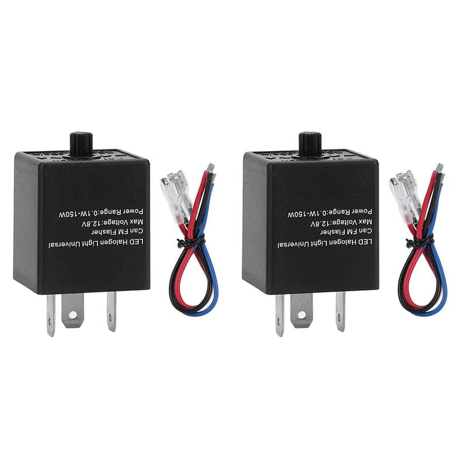 2X LED Flasher Relay, 12V 3-PIN Adjustable LED Flasher Relay Turn ...