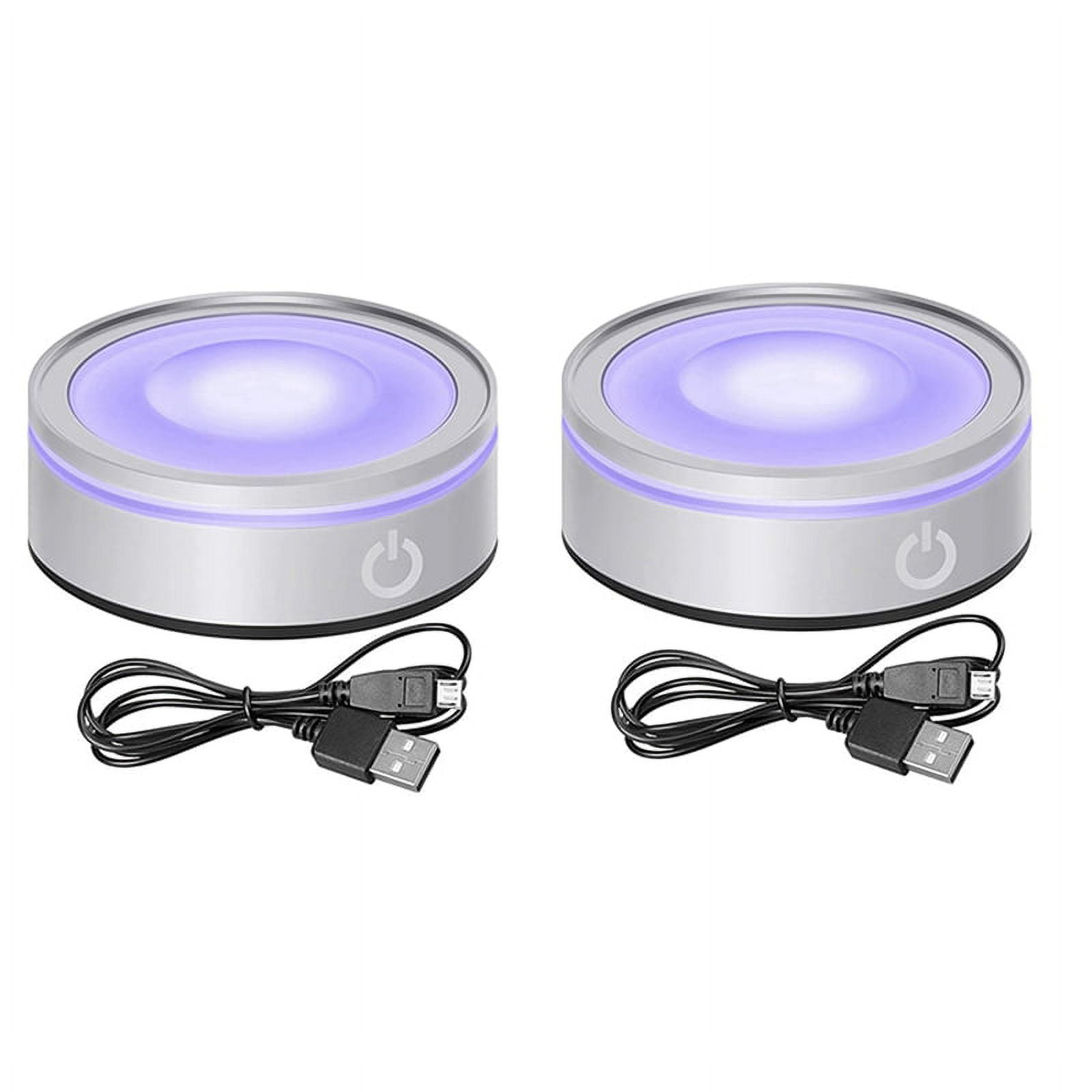 2X LED Light Base with Sensitive Touch Round Colorful Stand Display for ...