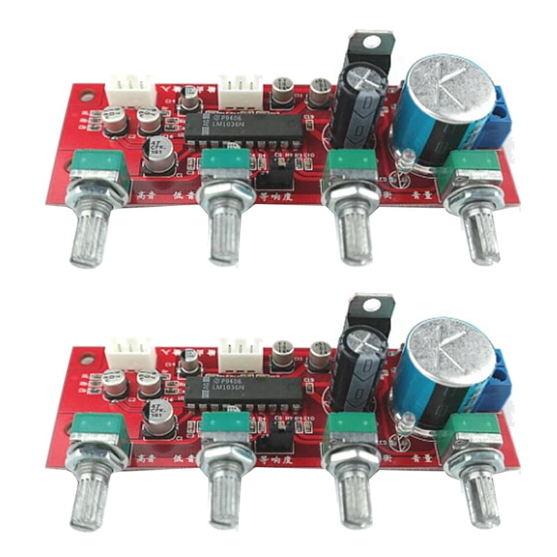 2X LM1036 Tone Board with Treble Bass Volume Adjustment Pre-Amplifier ...