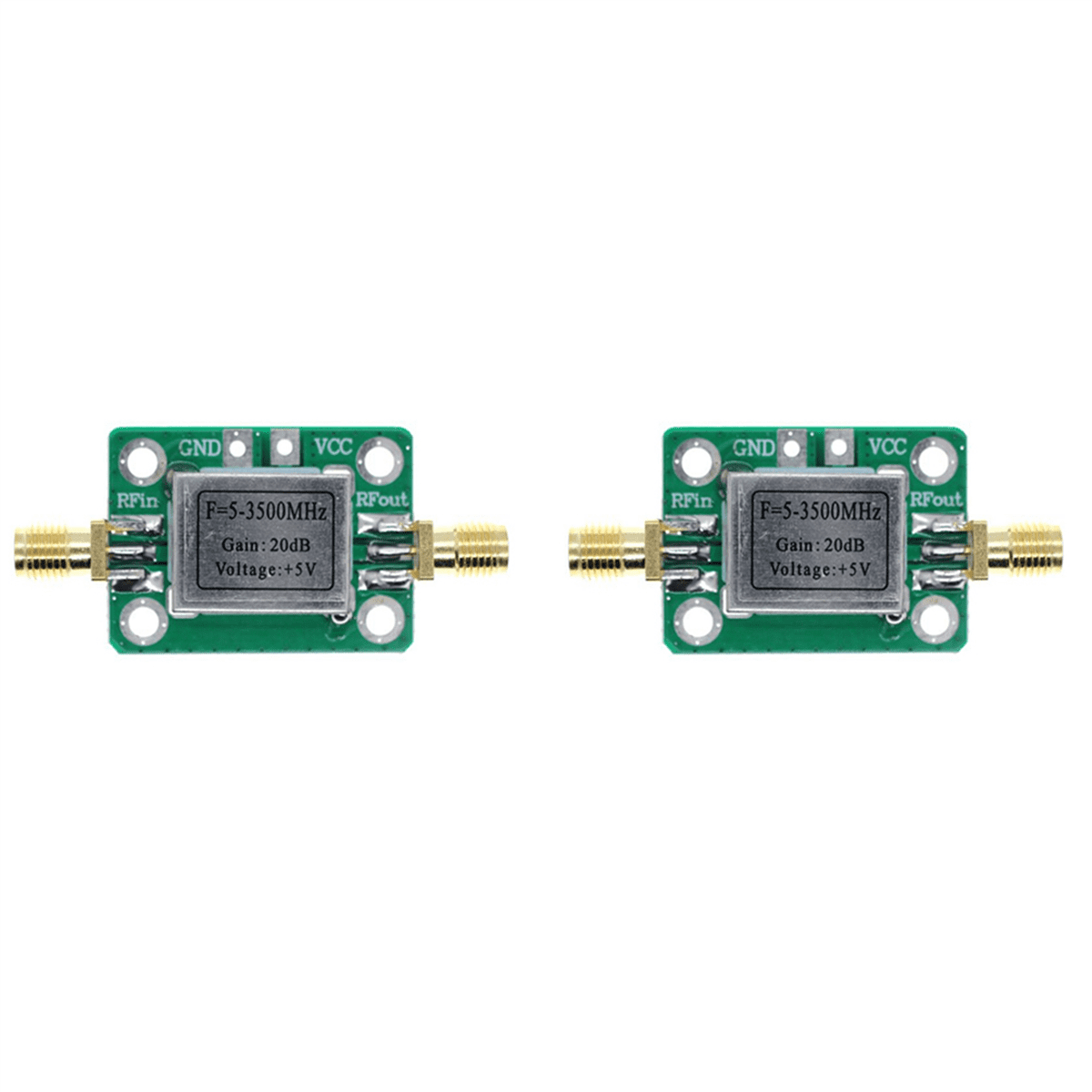 2X LNA 5-3500MHz RF Low Noise Amplifier Gain 20DB Signal Receiver Board ...
