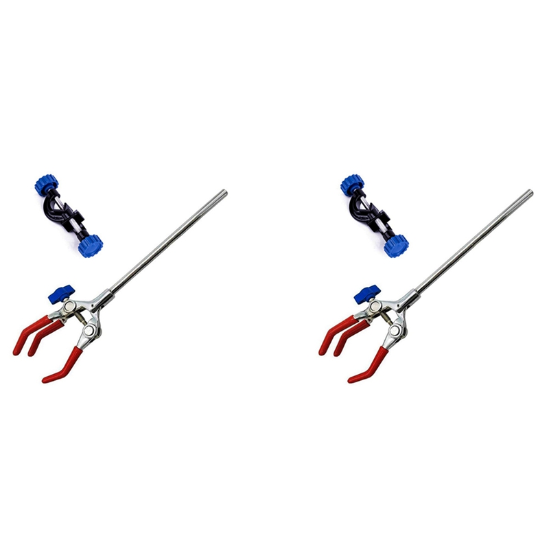 2X Lab Clamp 3 Finger Adjust with Scientific Extension Adjustable Black ...