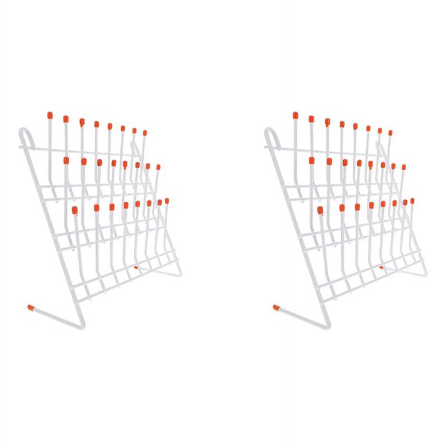 2X Lab Drying Rack 24 Pegs Lab Glassware Rack Wire Glassware Drying ...