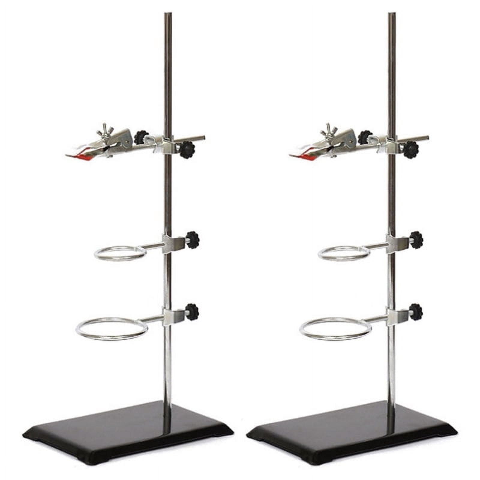 2X Laboratory Grade Metalware Support Stand, Cork Lined Burette Clamp ...