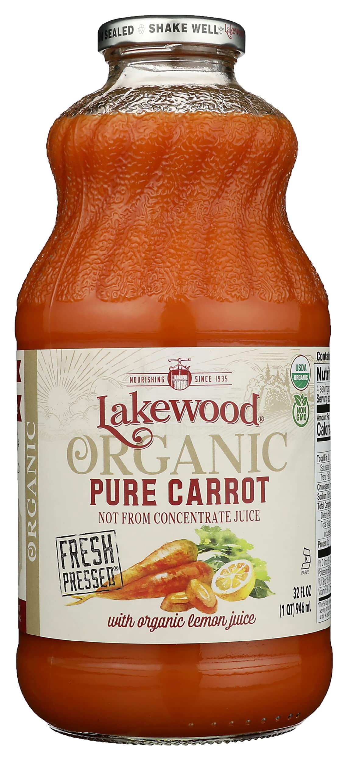 2X - Lakewood Organic Fresh Pressed Pure Carrot -- (1 X 32 Fl Oz ...