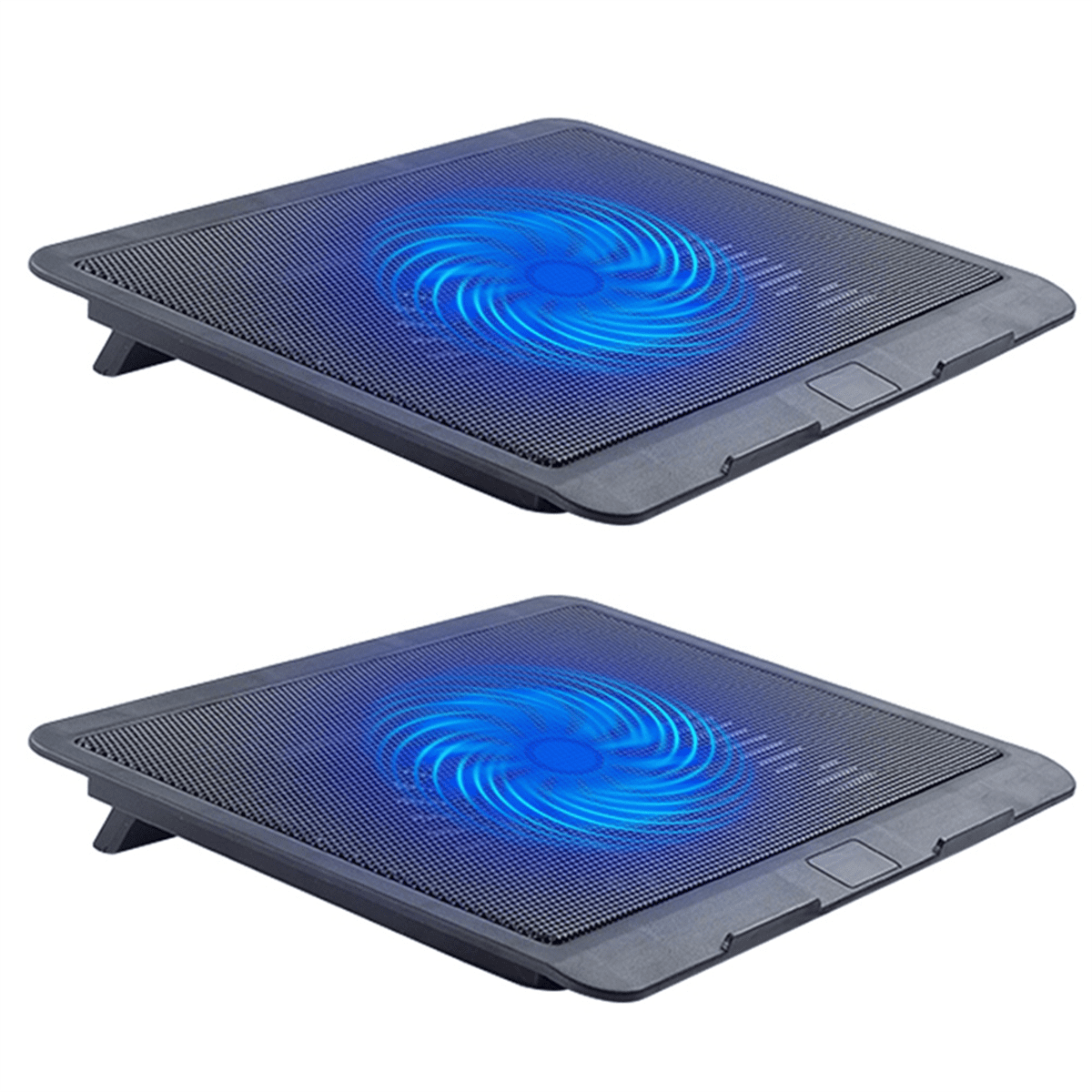 2X Laptop Fan Cooling Pad with Big Fans, 2 in 1 USB Port, Blue LED ...