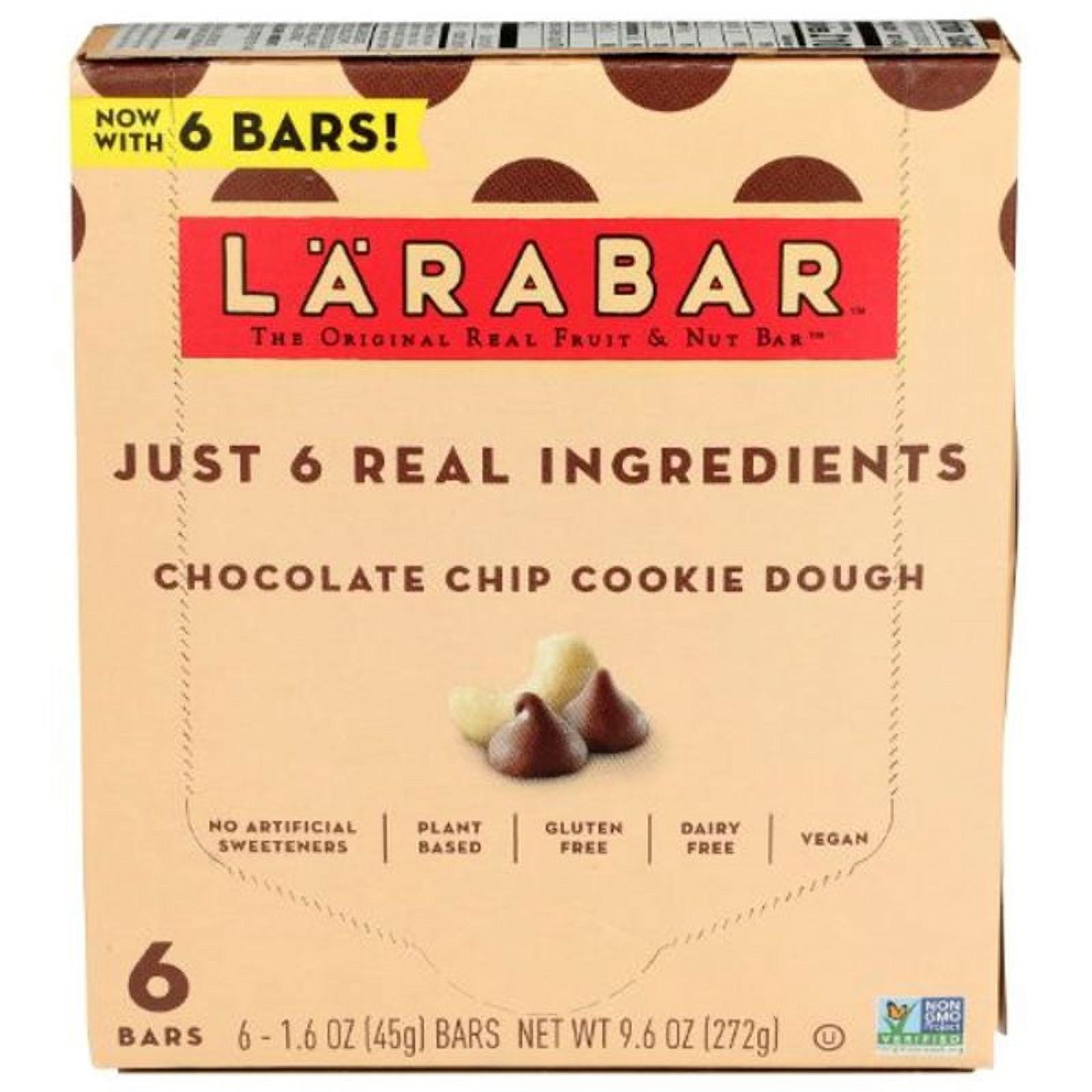 2X - Larabar Chocolate Chip Cookie Dough Bar 6 Pack Case 6 ct - Walmart.com