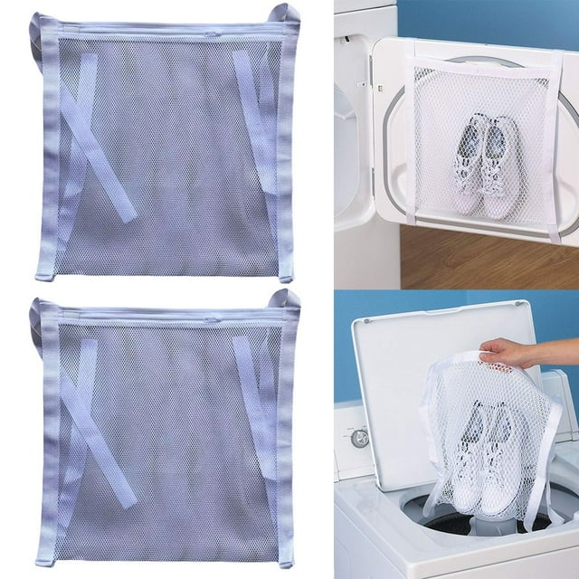 2X Laundry Mesh Sneaker Shoe Wash And Dry Bag White, Over The Door ...