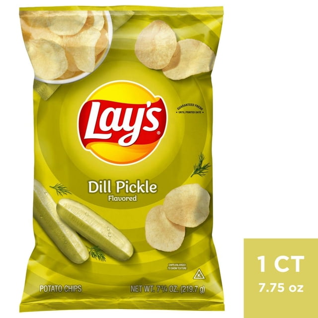 2X - Lay's Dill Pickle Flavored Potato Chips - 7.75oz - Walmart.com