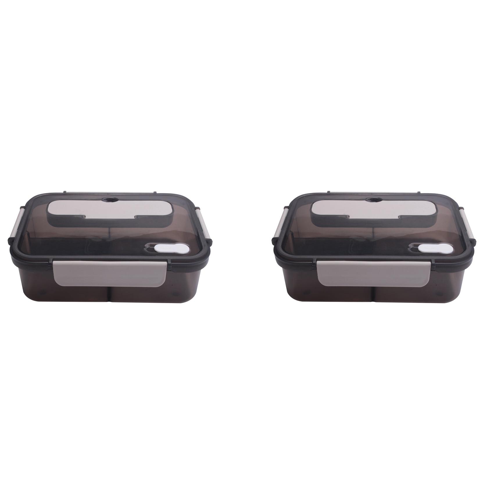 2X Lunch Box, 1500Ml Bento Box, Food Container with 3 Compartments and ...